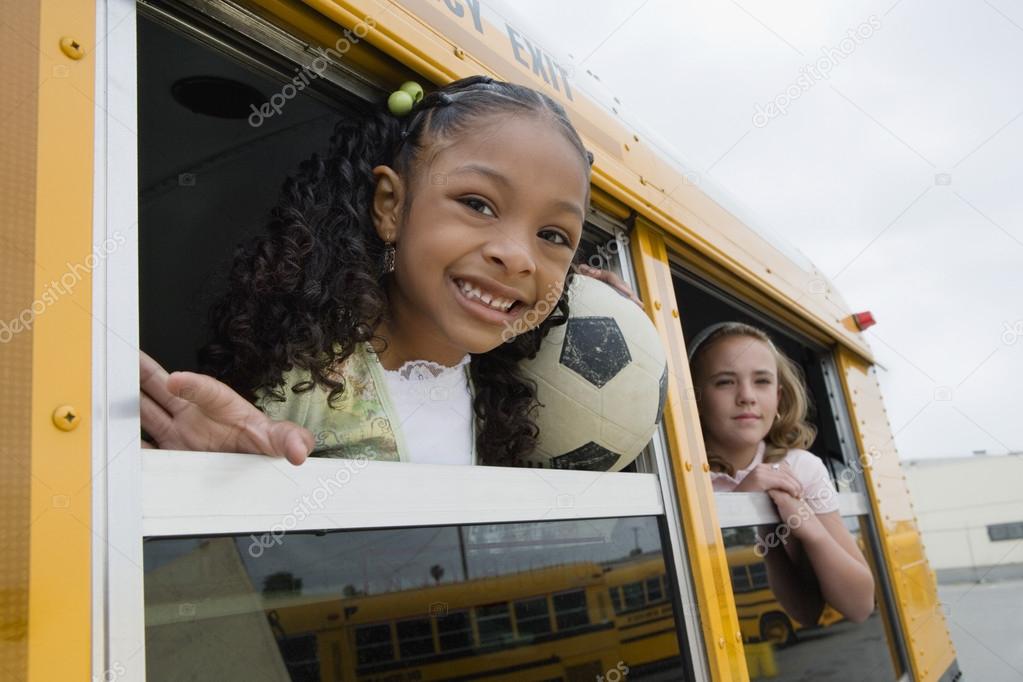 Elementary Students On School Bus — Stock Photo © londondeposit #21831965