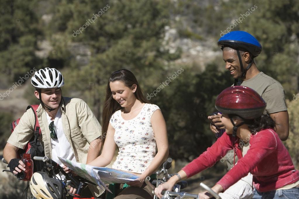 Bicyclists With Roadmap — Stock Photo © londondeposit #21900397