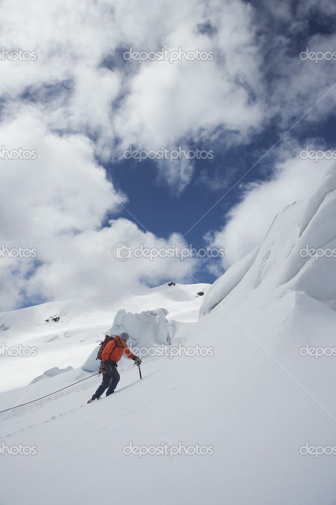 Mountain climber on glacier — Stock Photo © londondeposit #33828387