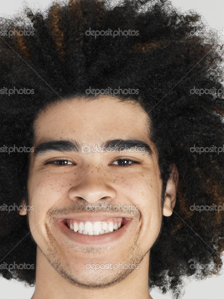 Man With Afro smiling Stock Photo by ©londondeposit 33871387