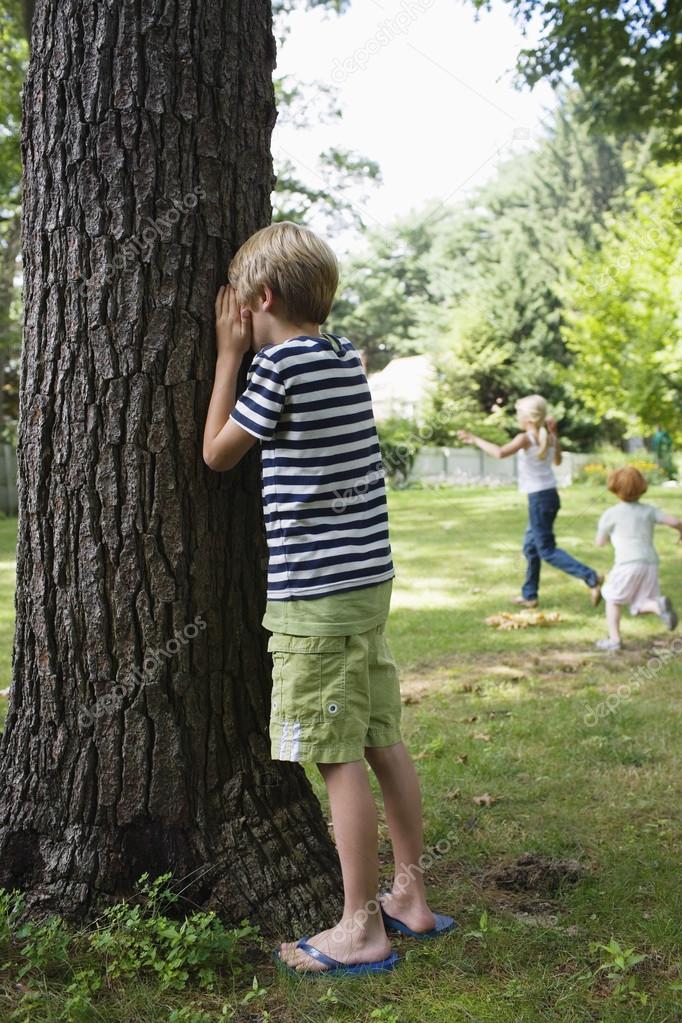 Children Playing Hide And Seek