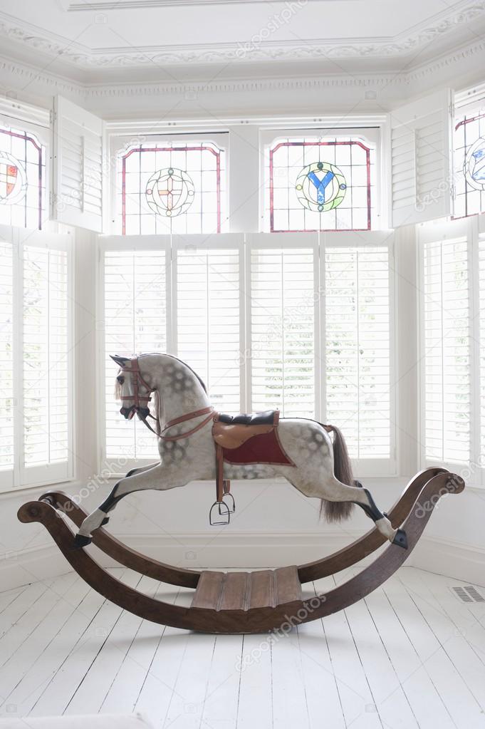 Antique rocking horse plans | Antique rocking horse — Stock Photo ...