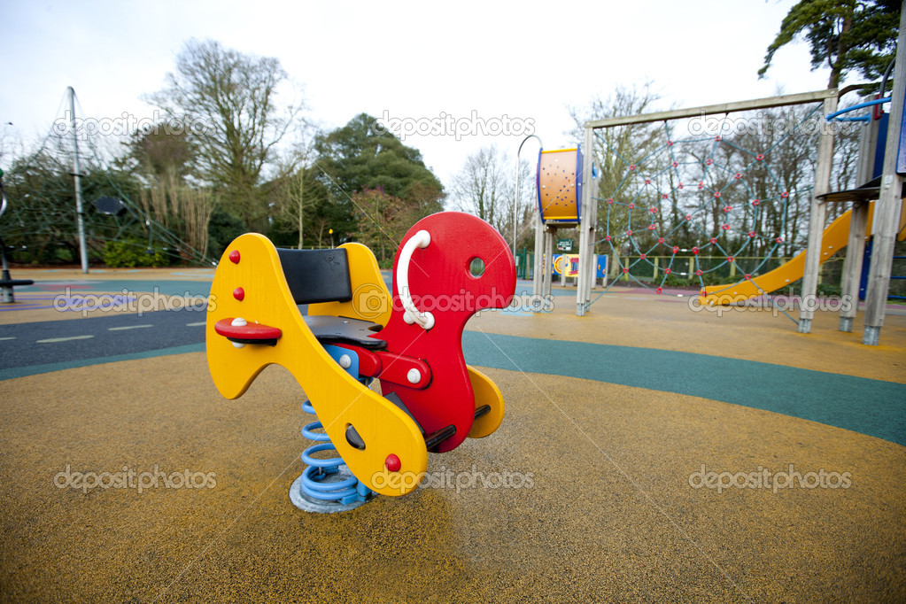 Playground rocking horses | Playground rocking horse — Stock Photo ...
