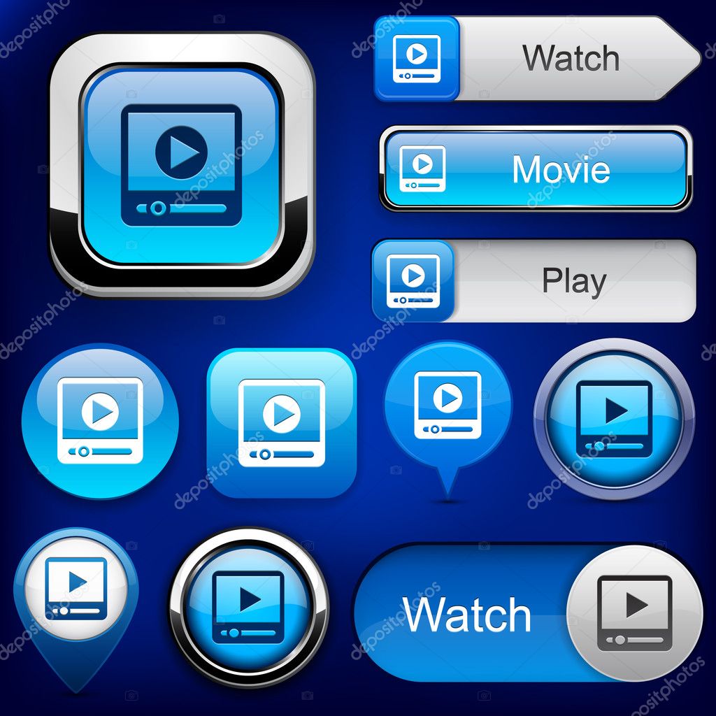 Watch high-detailed modern buttons. — Stock Vector © Maxborovkov #13128965