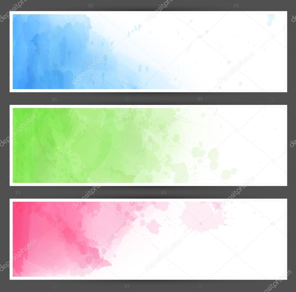 Colorful watercolor abstract banners. — Stock Vector © Maxborovkov ...