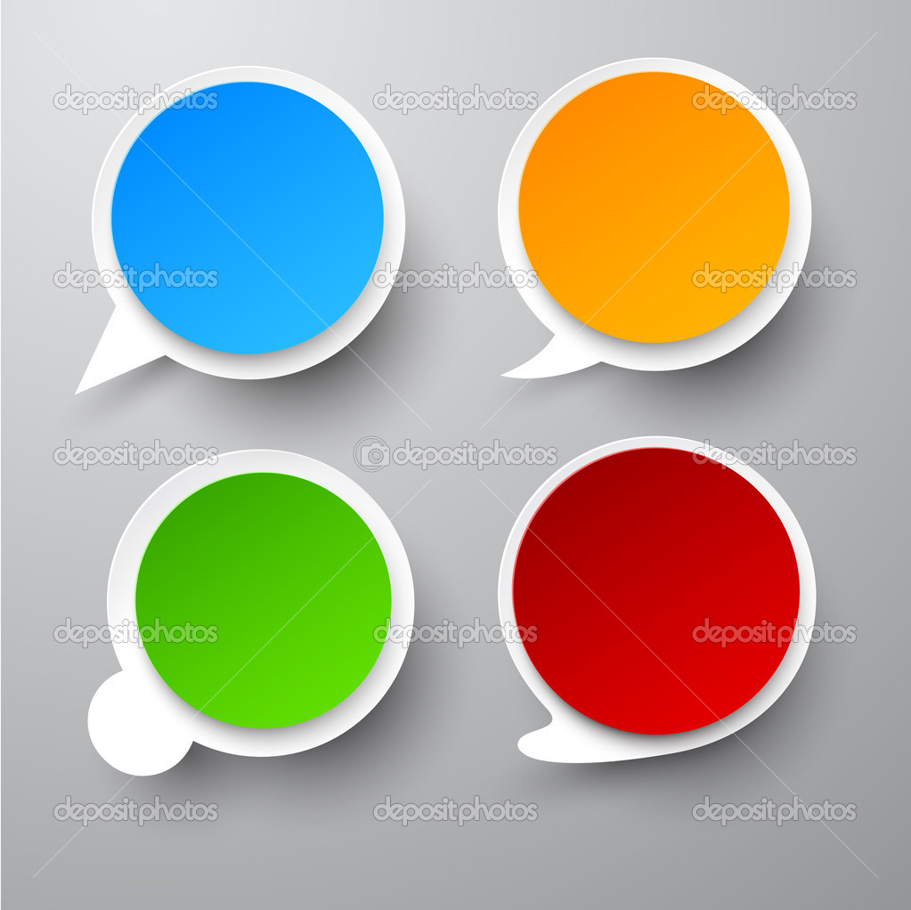 Paper set of round speech bubble. Stock Vector by ©Maxborovkov 22227495