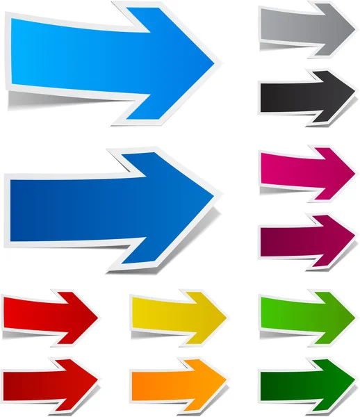 Color Arrows Sticker Set — Stock Vector © Maxborovkov 6941536