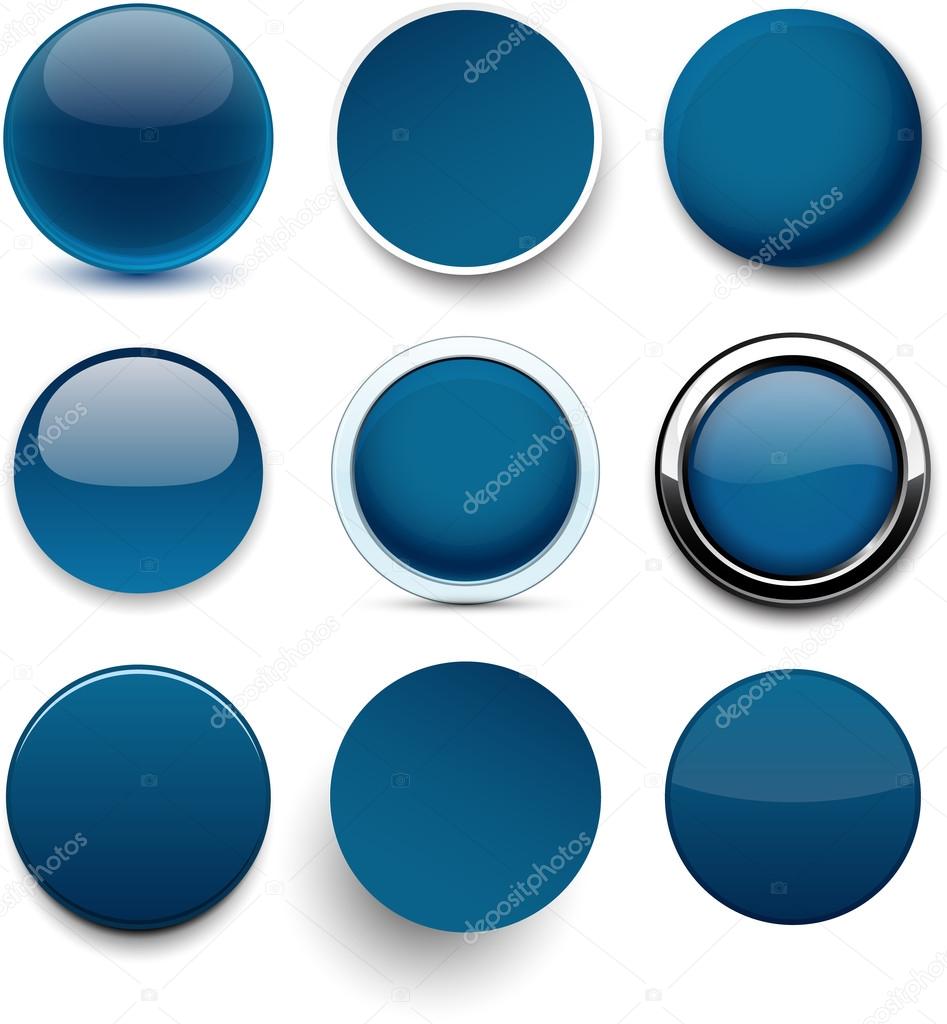 Round dark blue icons. Stock Vector by ©Maxborovkov 36306349
