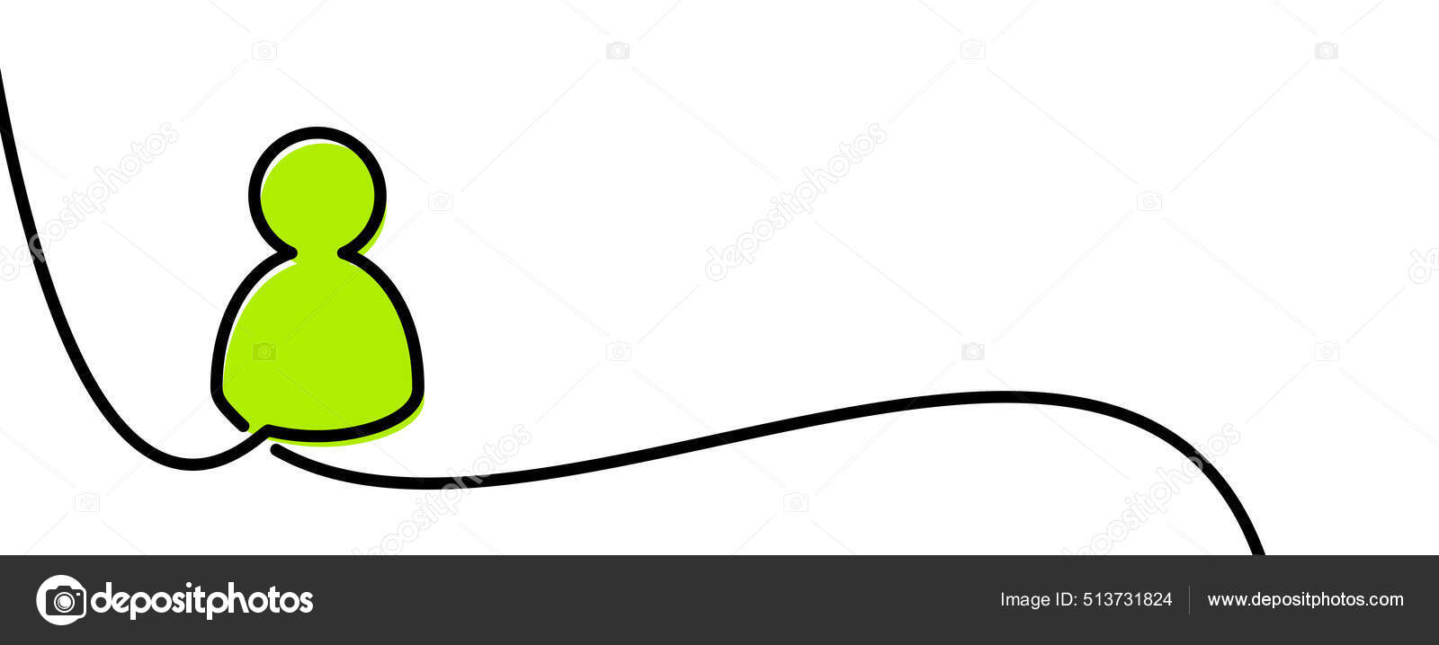 Continuous Line Drawn Person Silhouette Vector Illustration Stock ...