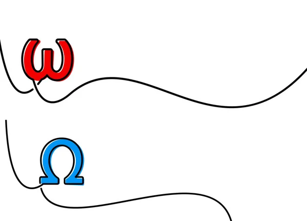 Single Line Drawn Greek Alphabet Letters Outline Letter Vector ...