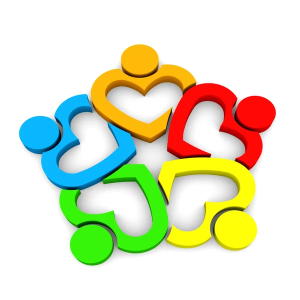 Teamwork Hands doing a heart logo — Stock Vector © Glopphy #31073093