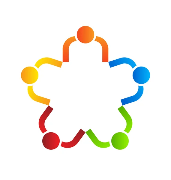 Social Network, Group of 7 people business men logo — Stock Vector ...