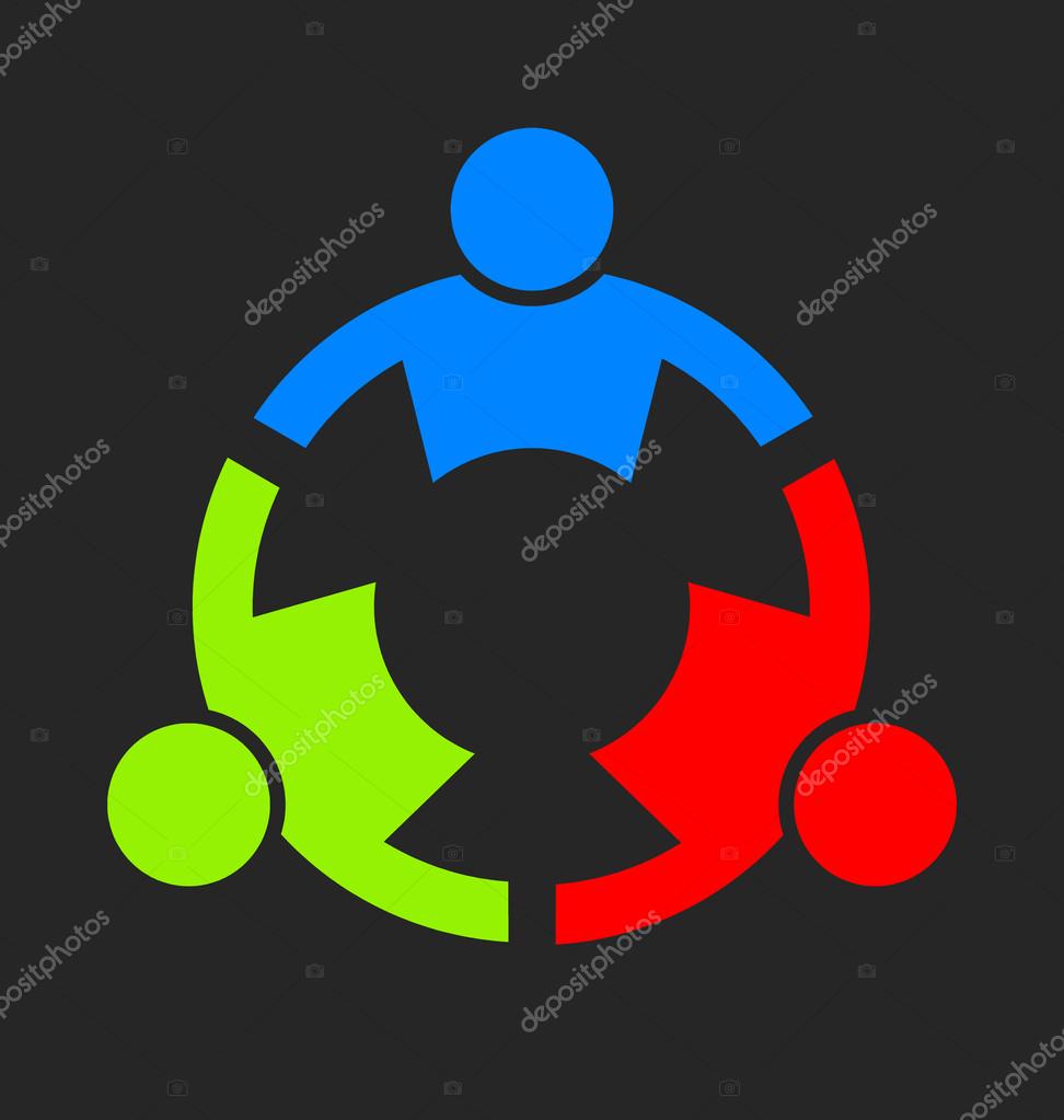 Team Strong Three People Logo — Stock Vector © deskcube #28331725