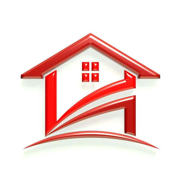3D Red House Logo Stock Photo by ©deskcube 36834189
