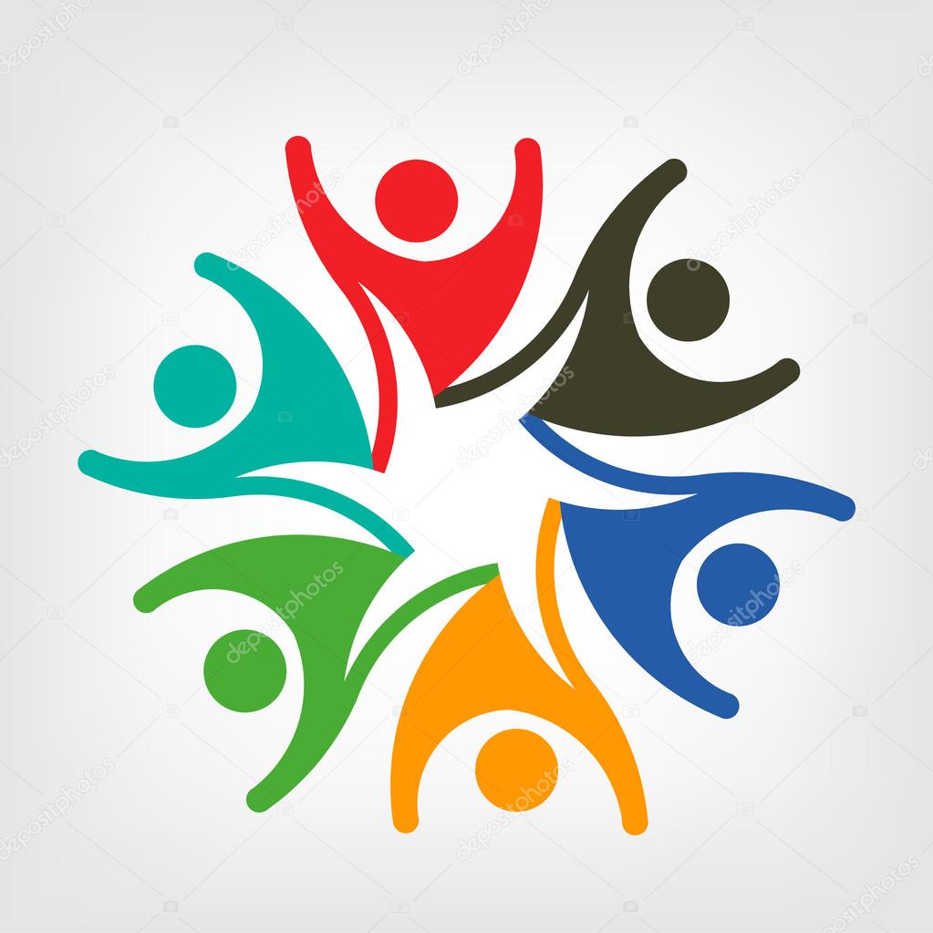 Vector Logo People Happy Team — Stock Vector © deskcube #40438155