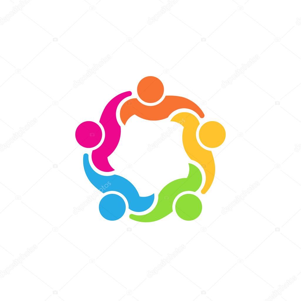 Team 5 council.Concept group of people united, social guys, partners ...