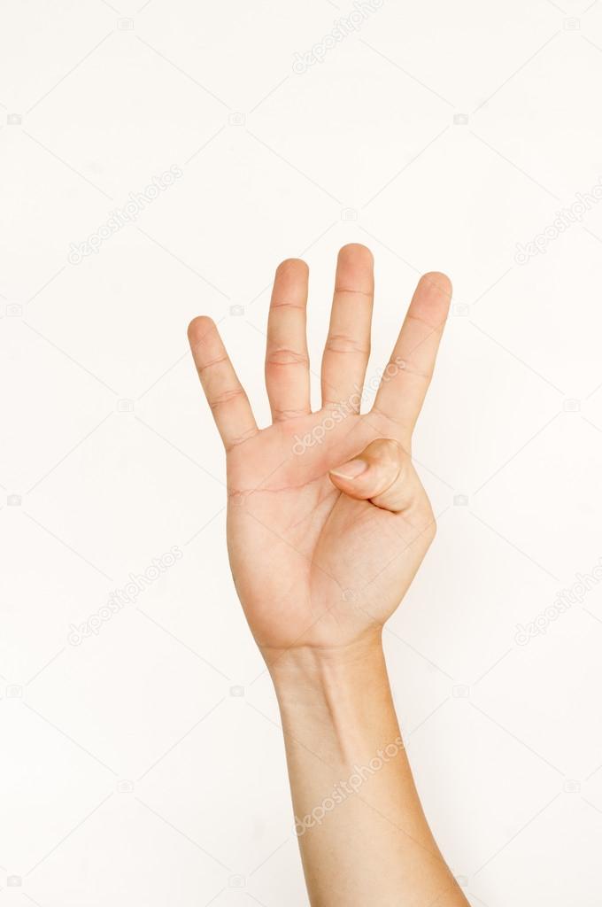 Isolated hand gesture or signal for counting — Stock Photo © mtkang ...
