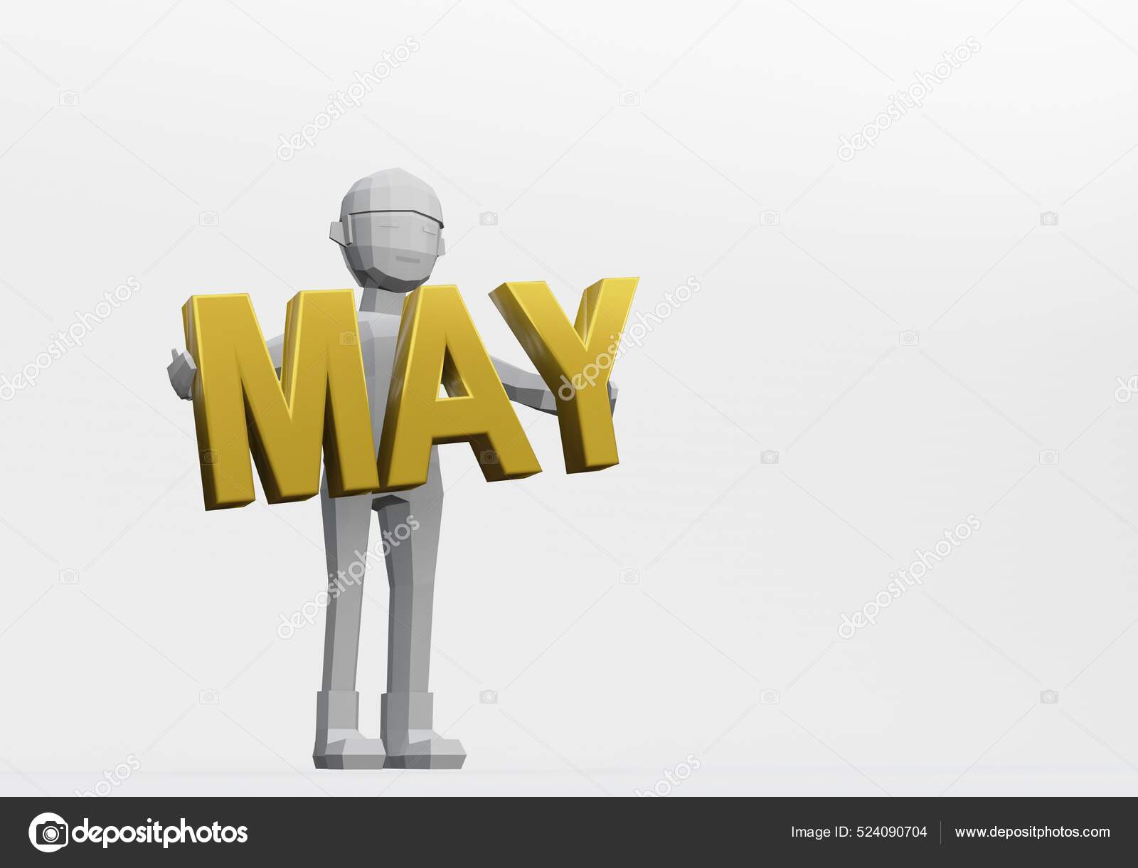 Render Dummy Holding May Month Sign Date Concepts Stock Photo by ...