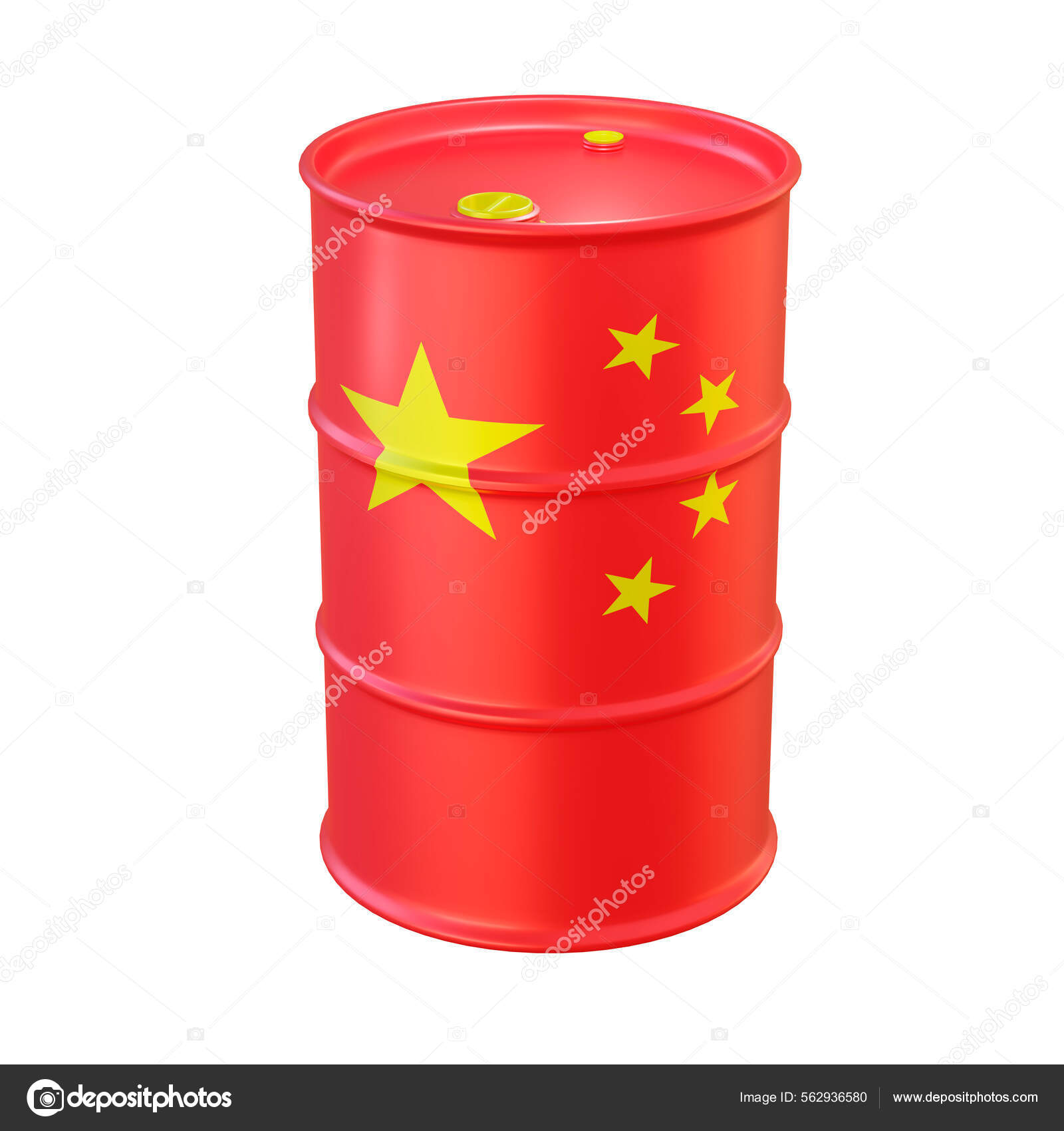 Isolated Render Oil Barrel China Flag Colour Combination — Stock Photo ...