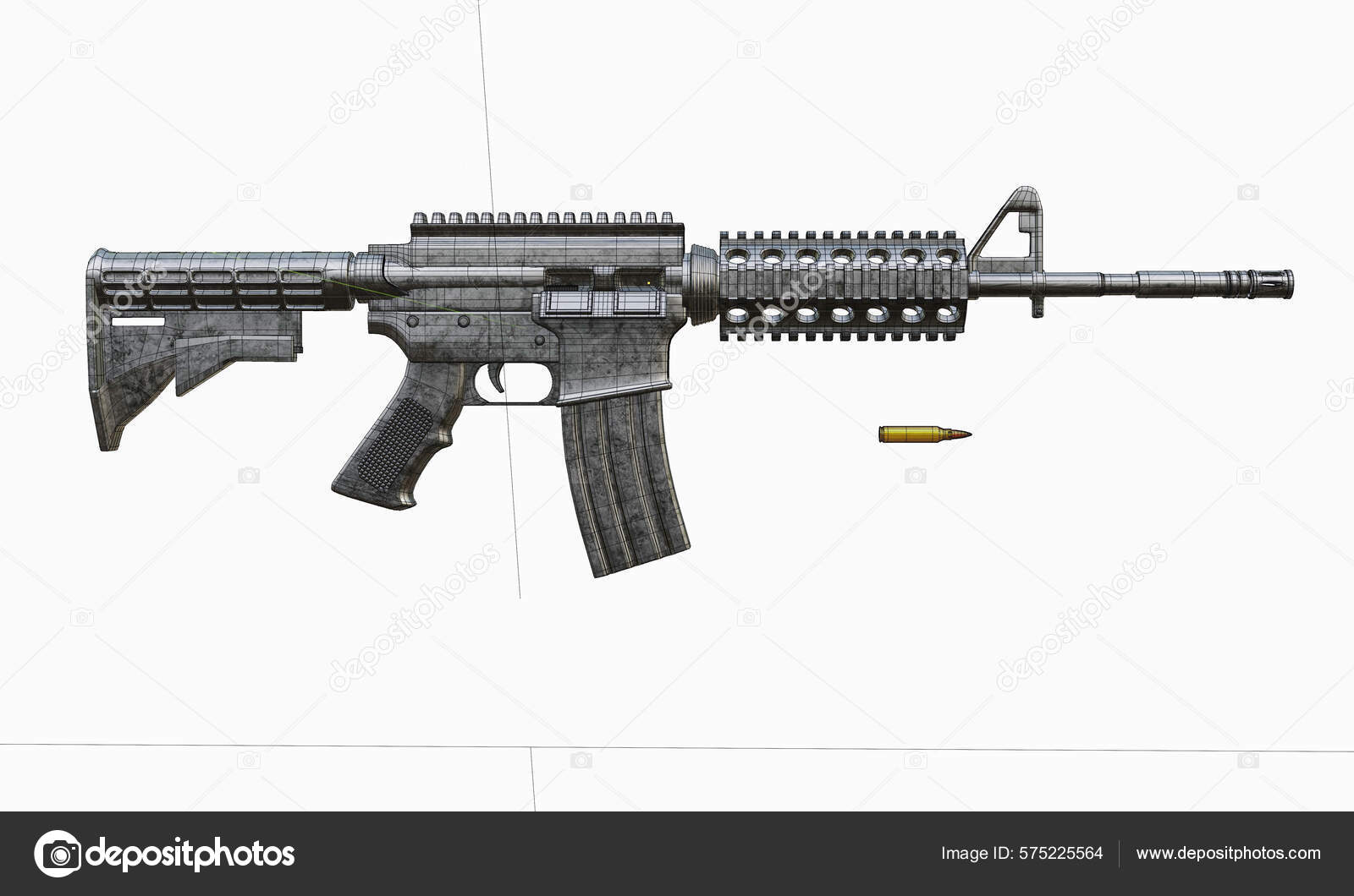 Render Isolated Assault Rifle Carbine Stock Photo by ©mtkang 575225564