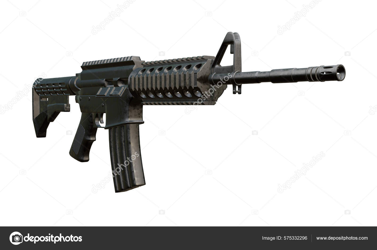 Render Isolated Assault Rifle Carbine Stock Photo by ©mtkang 575332296