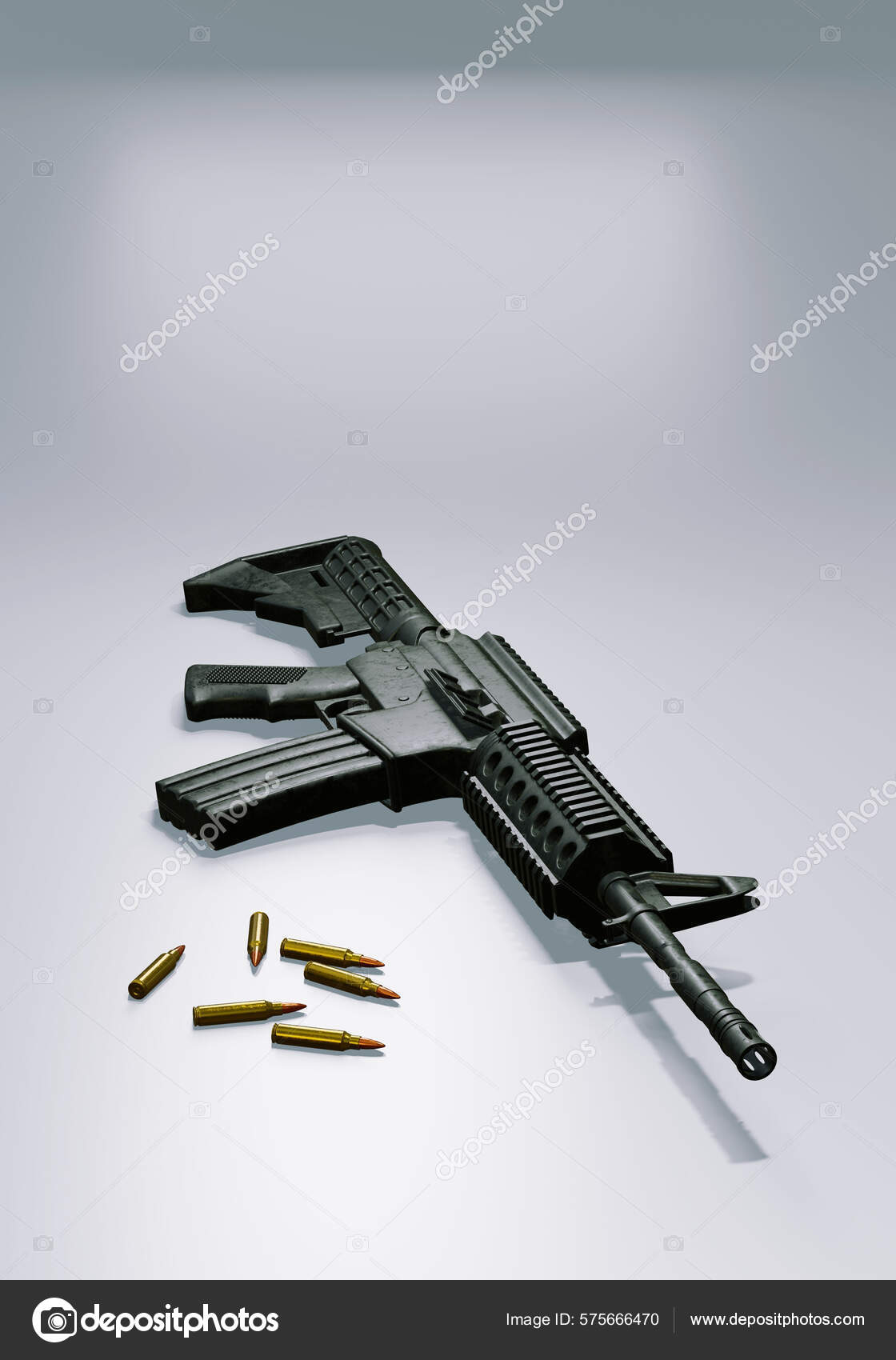 Render Isolated Assault Rifle Carbine Gun Control — Stock Photo ...