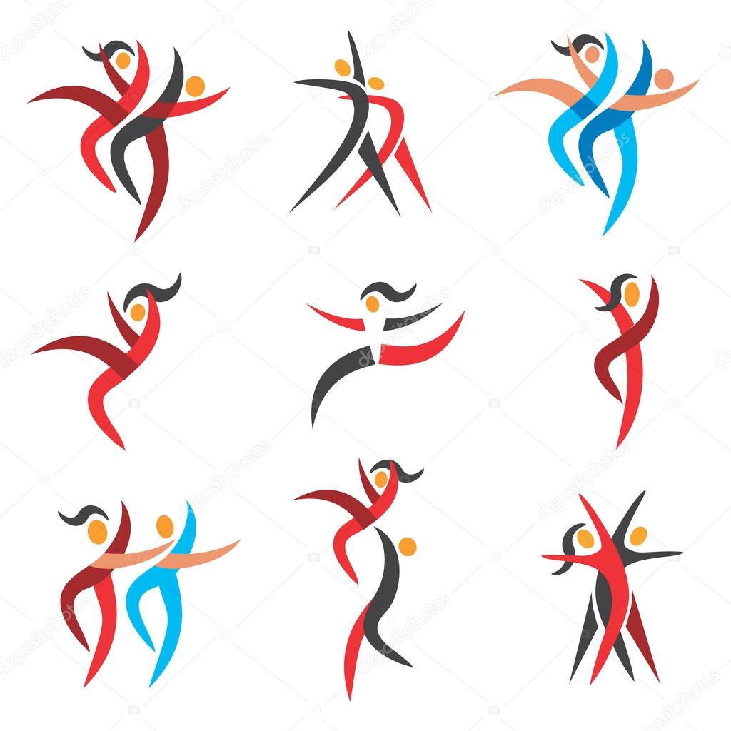 Modern dancing icons — 图库矢量图像© chachar #41499455