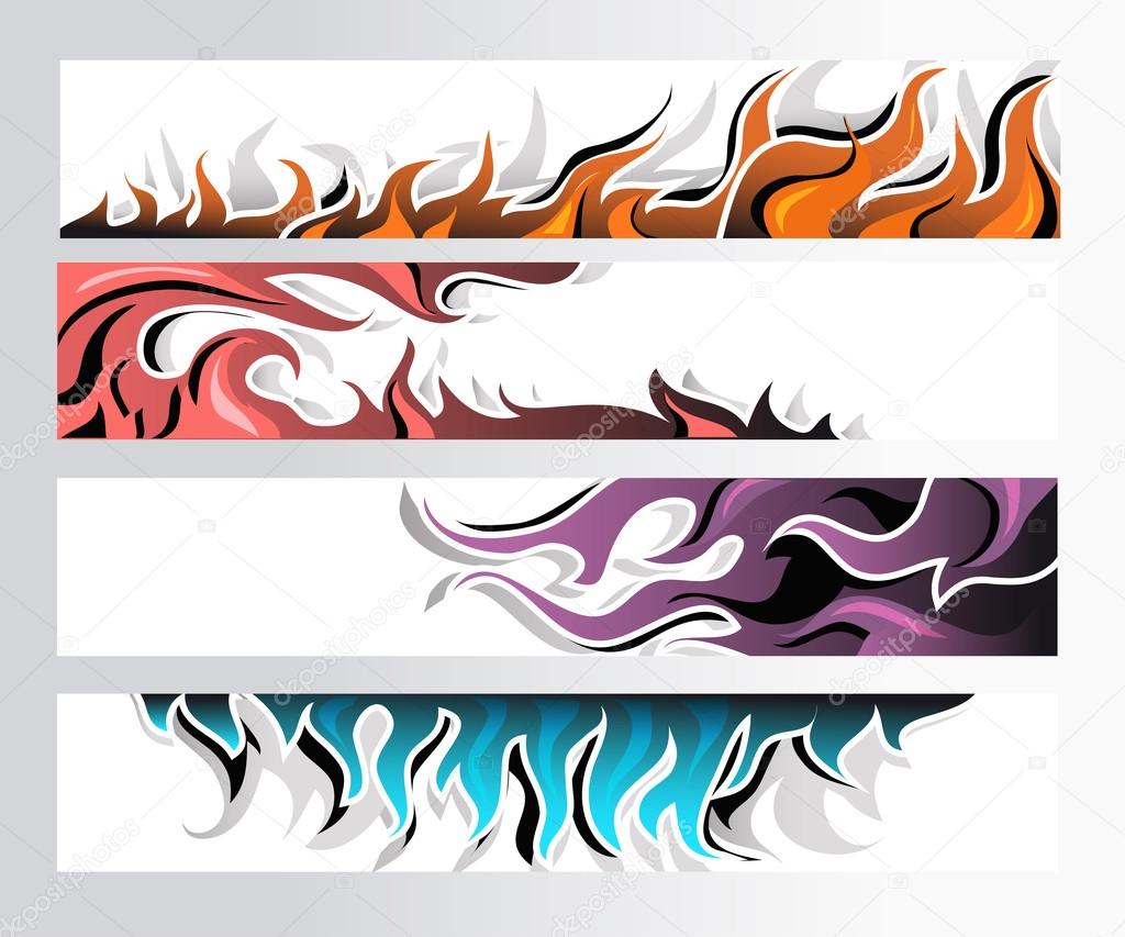 Fire banners set Stock Vector by ©tatianat 15332045