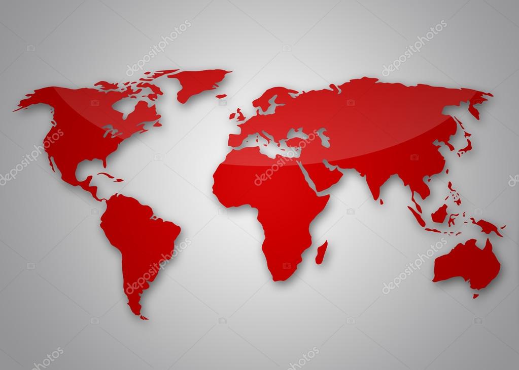Imagen de un mapa del mundo rojo claro — Foto de stock © Shad.off #18757089