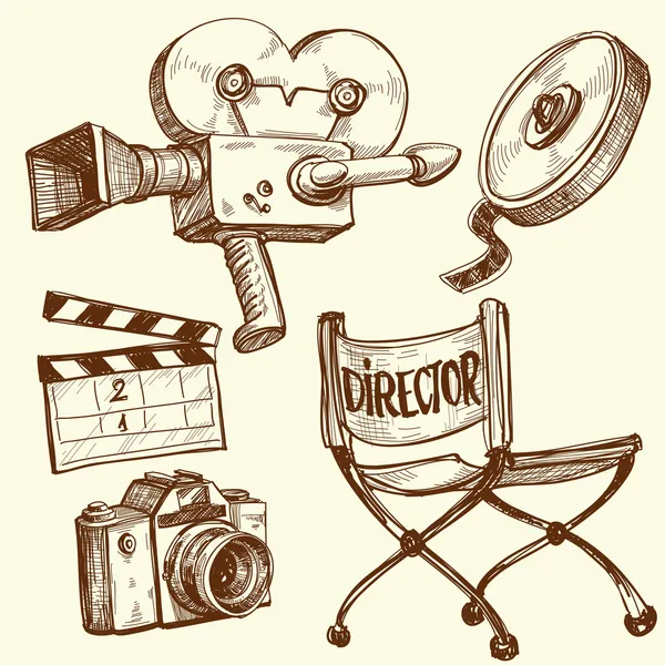 Filming camera sketch Vector Art Stock Images | Depositphotos