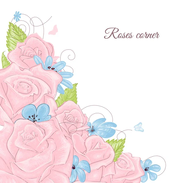 436 Pink roses corner Vector Images - Free & Royalty-free Pink roses ...
