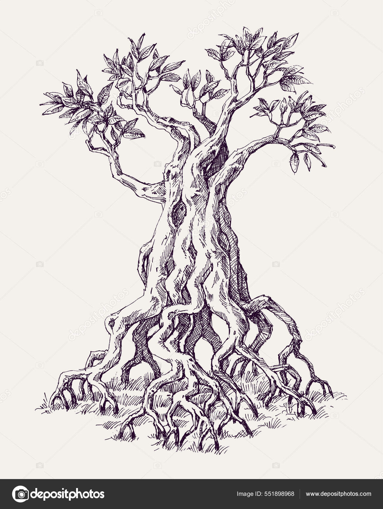 Mangrove Tree Roots Hand Drawing Stock Vector Image by ©Danussa #551898968