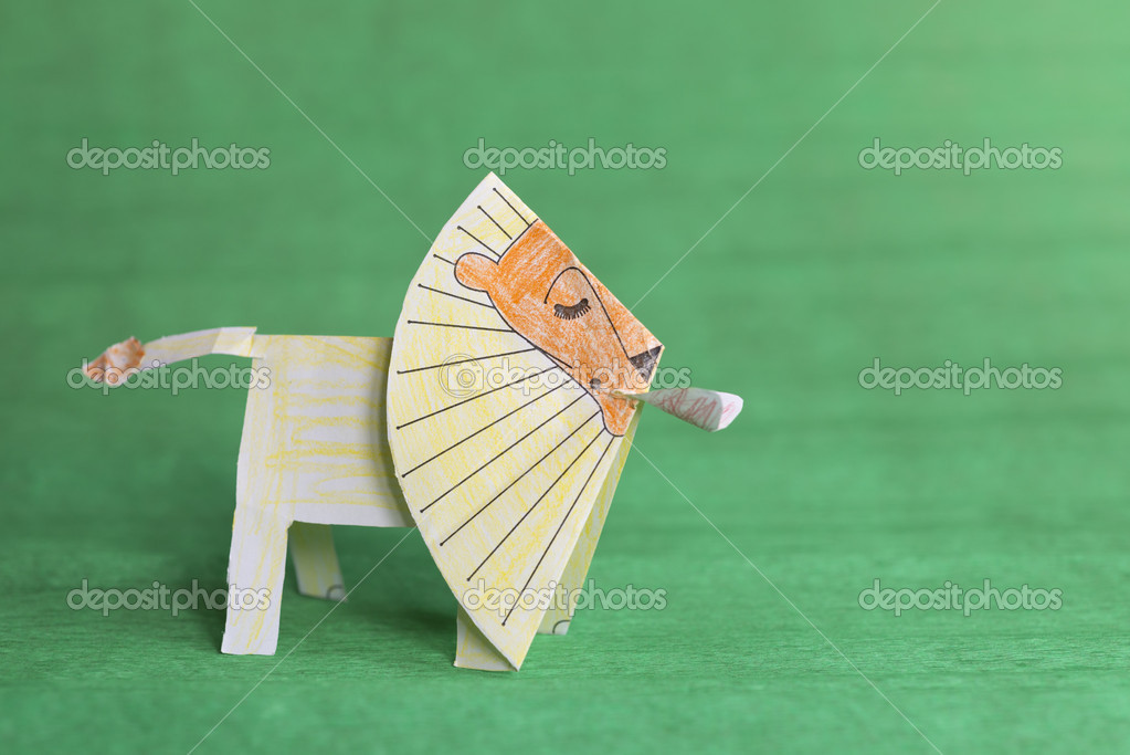 Paper lion — Stock Photo © yurizap #51629865