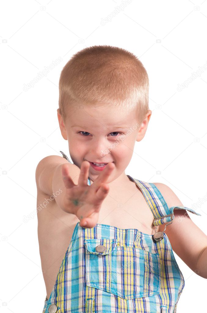 Little boy showing the palm. — Stock Photo © Shell114 #13355989 Little boy showing the palm. — Stock Photo © Shell114 #13355989