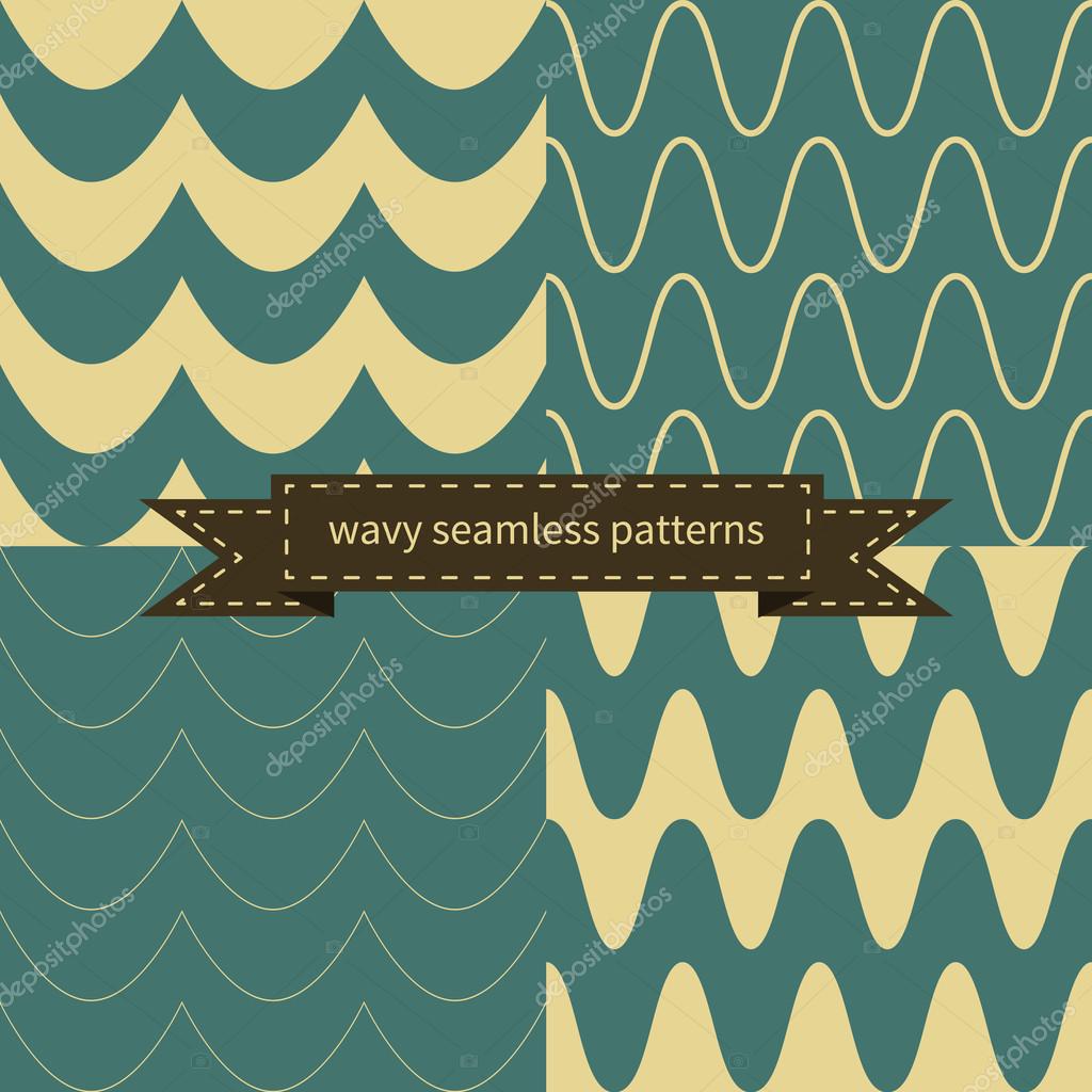 Simple retro wavy seamless patterns Stock Vector by ©Juksik 51468939