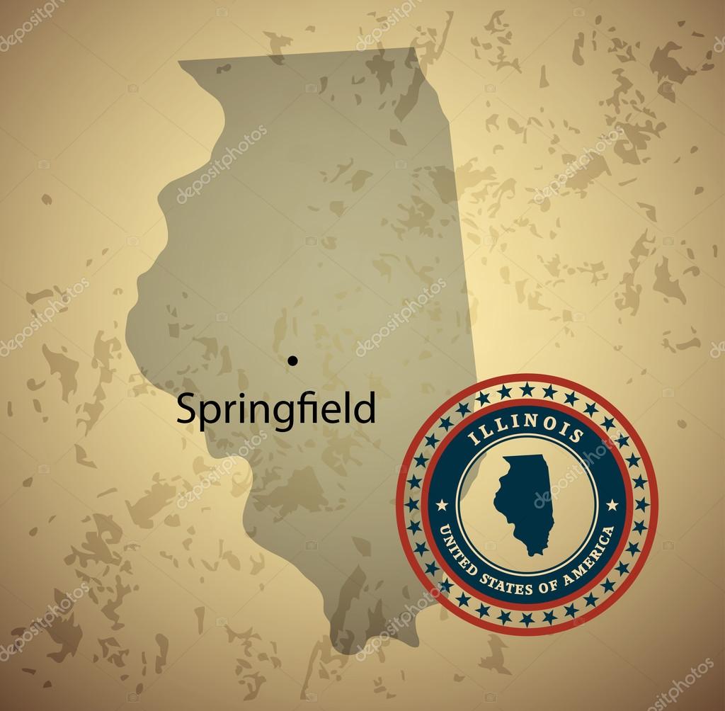 Illinois map with stamp vintage Stock Vector Image by ©Hydognik #47059161