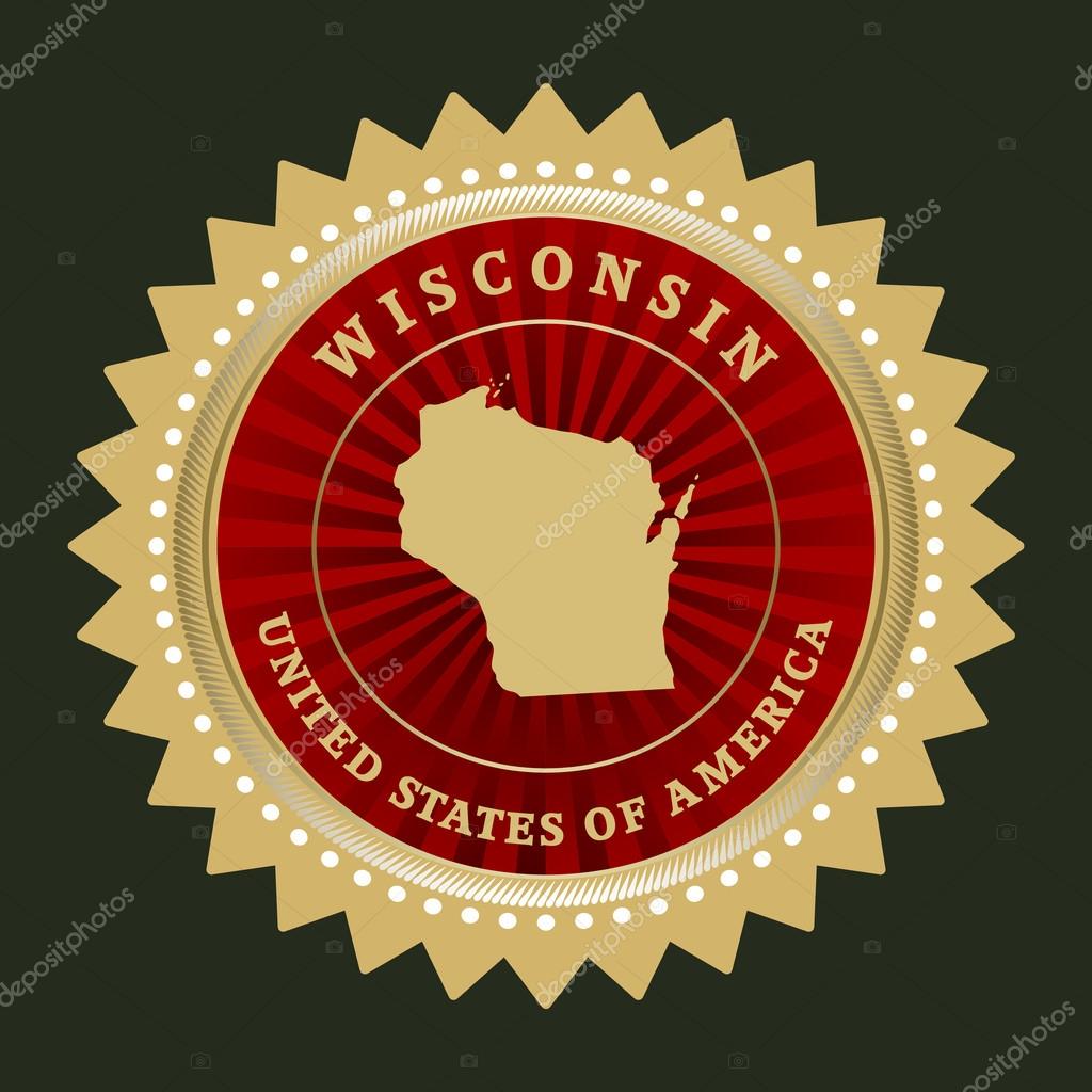 Star label with map of Wisconsin Stock Vector Image by ©Hydognik #47203695