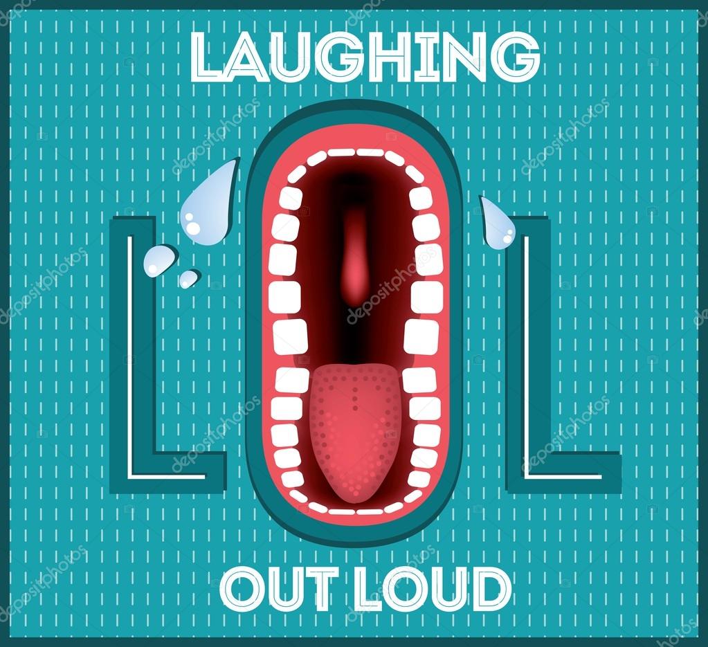 Laughing Out Loud - LOL popular expression illustrated Stock Vector ...