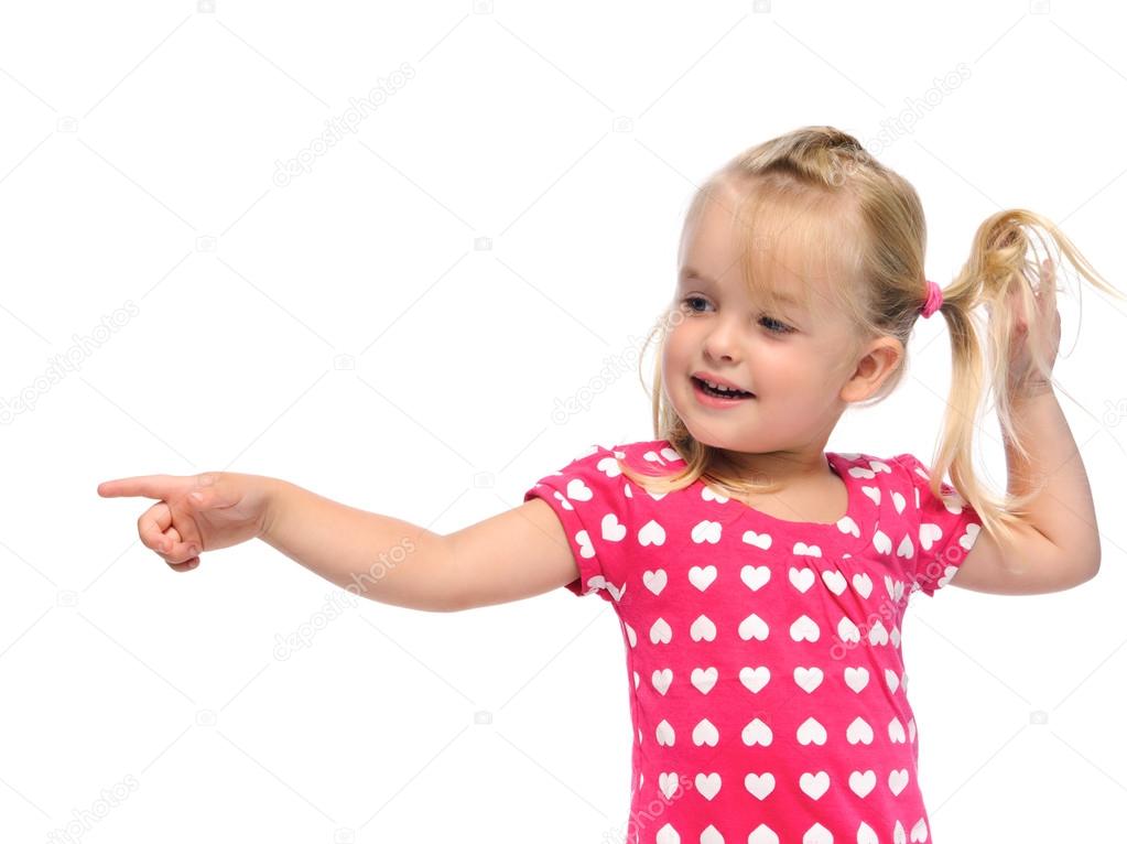 Pretty girl points Stock Photo by ©Daxiao_Productions 28410463
