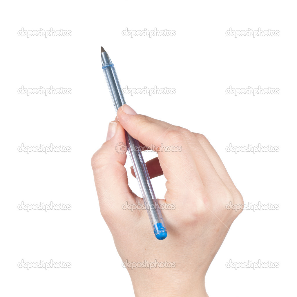 Hand holding a pen — Stock Photo © mhpetre #21602335