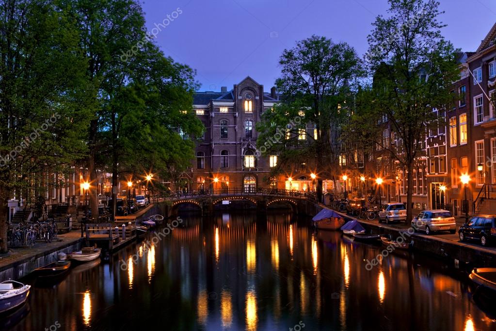 Amsterdam channels at night Stock Photo by ©ikostudio 19121117