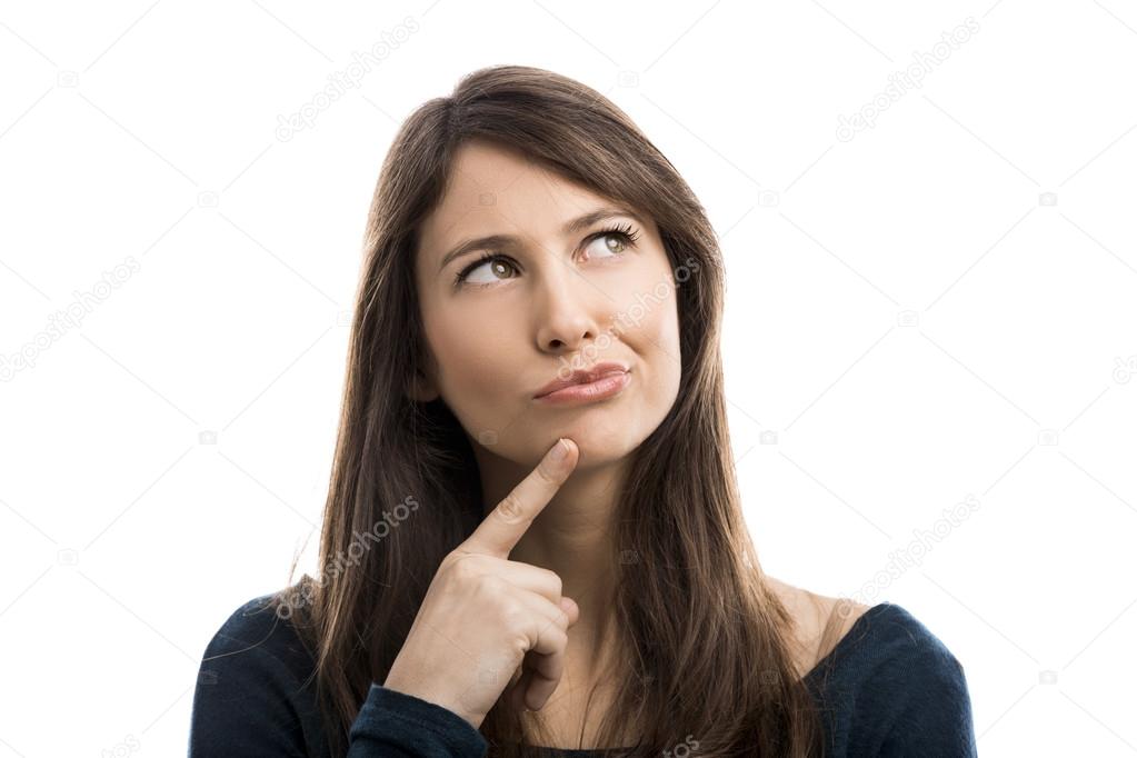 Woman thinking Stock Photo by ©ikostudio 41310721