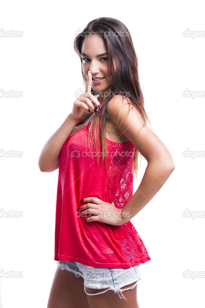 Woman asking to make less noise Stock Photo by ©ikostudio 41314879