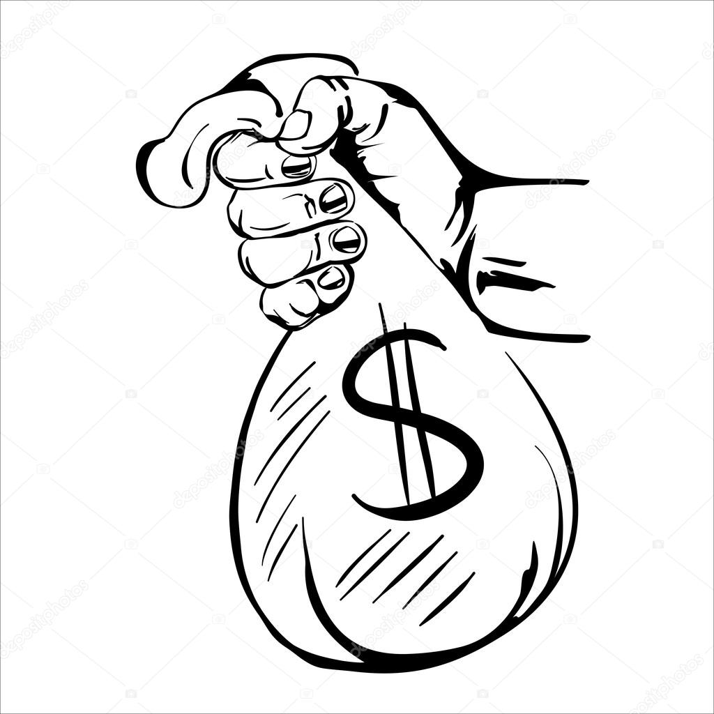 Cartoon hand holding money | Hand holding money bag sketch cartoon ... Cartoon hand holding money | Hand holding money bag sketch cartoon ...