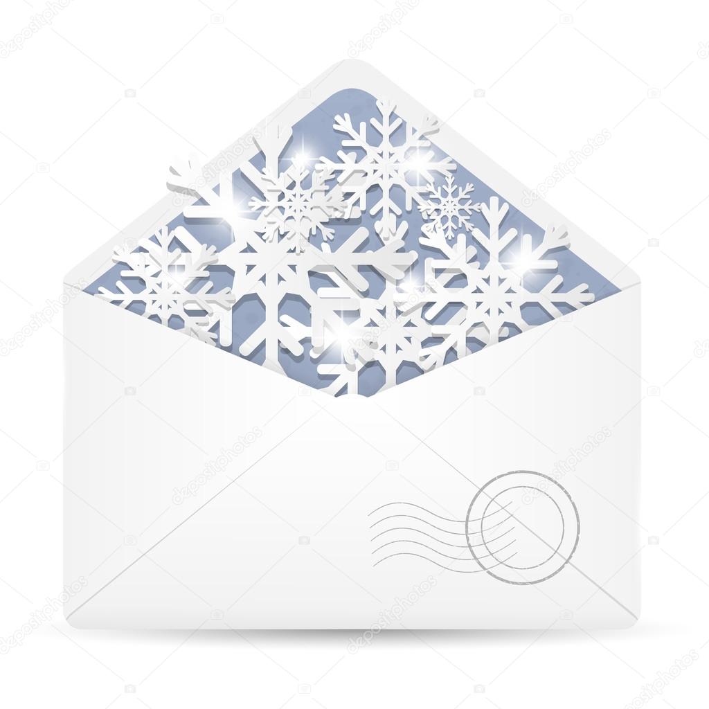 Open envelope with snowflakes. Stock Vector by ©DimkaSL 35265561