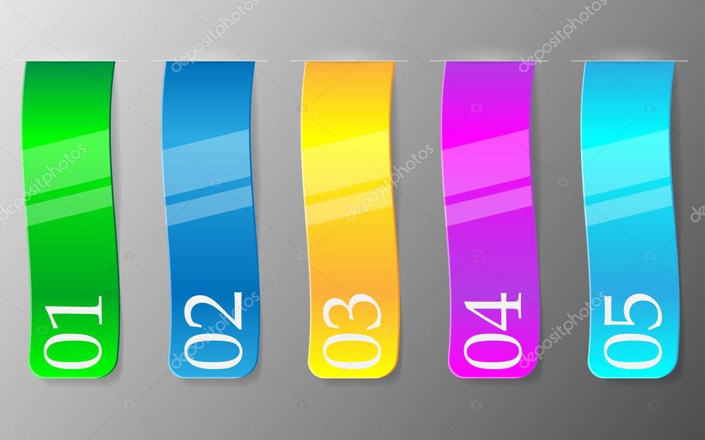 Set of colorful ribbons with number. — Stock Vector © DimkaSL #35265787