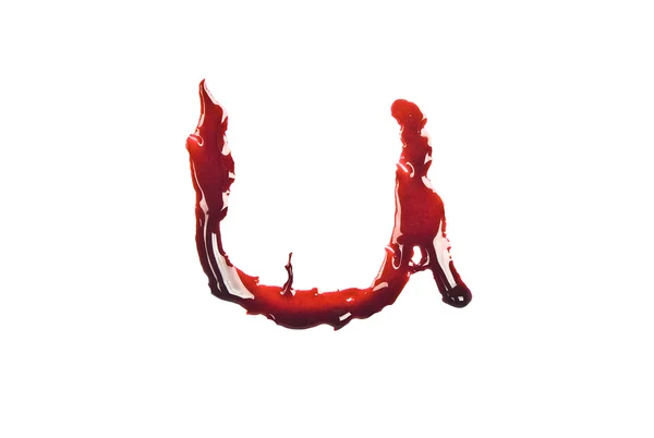 Dripping slashed blood fonts the letter lower case r Stock Photo by ...