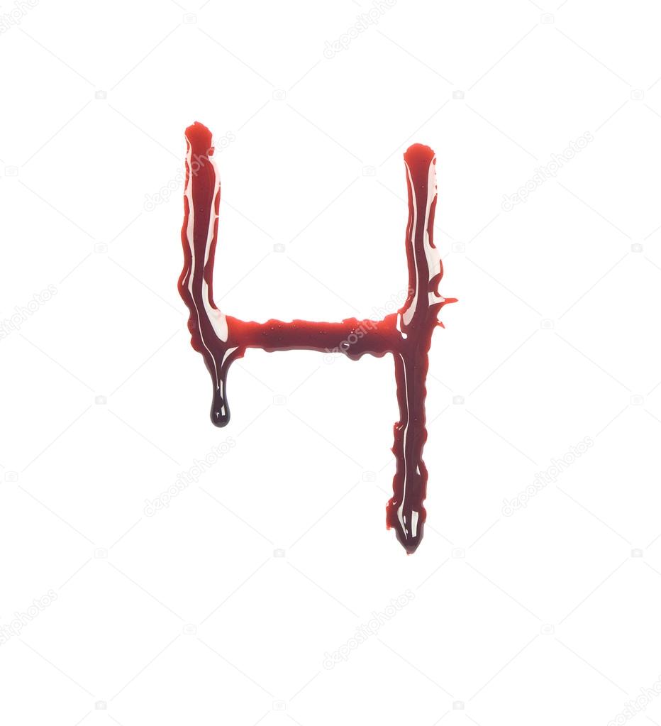 Dripping blood number 4 isolated on white — Stock Photo © Funniefarm5 ...