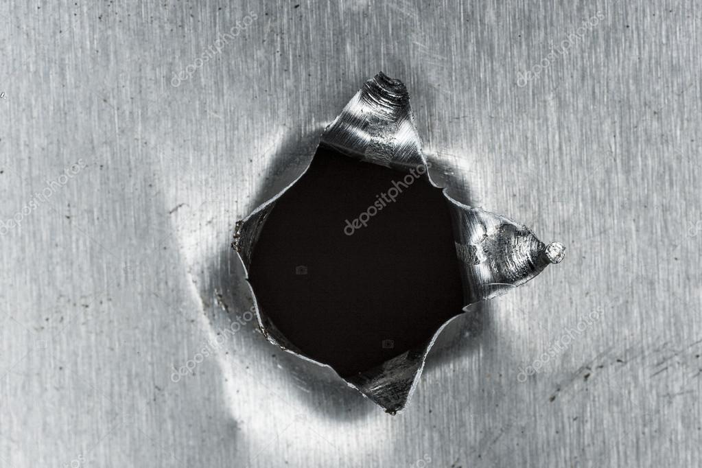 Bullet Holes In Black Metal