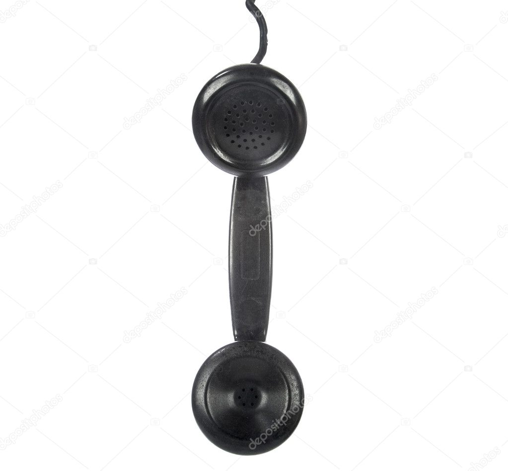 Vintage phone receiver on white Stock Photo by ©Funniefarm5 14585299